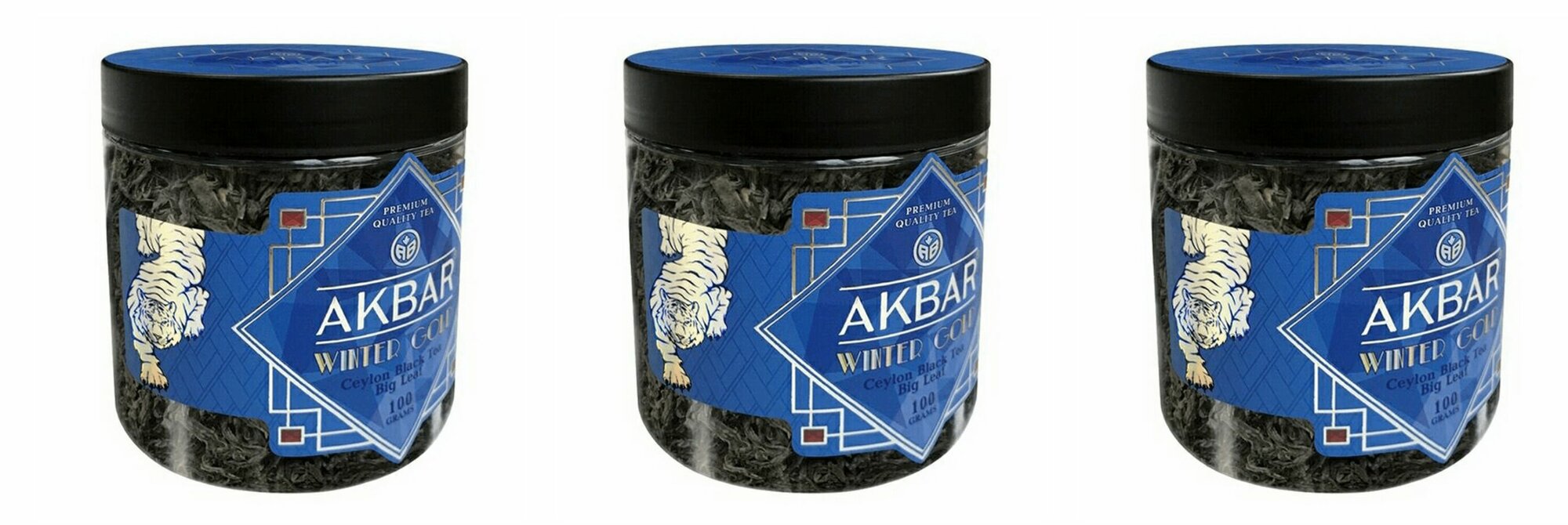 Akbar Чай черный Winter Gold, 100 г, 3 уп