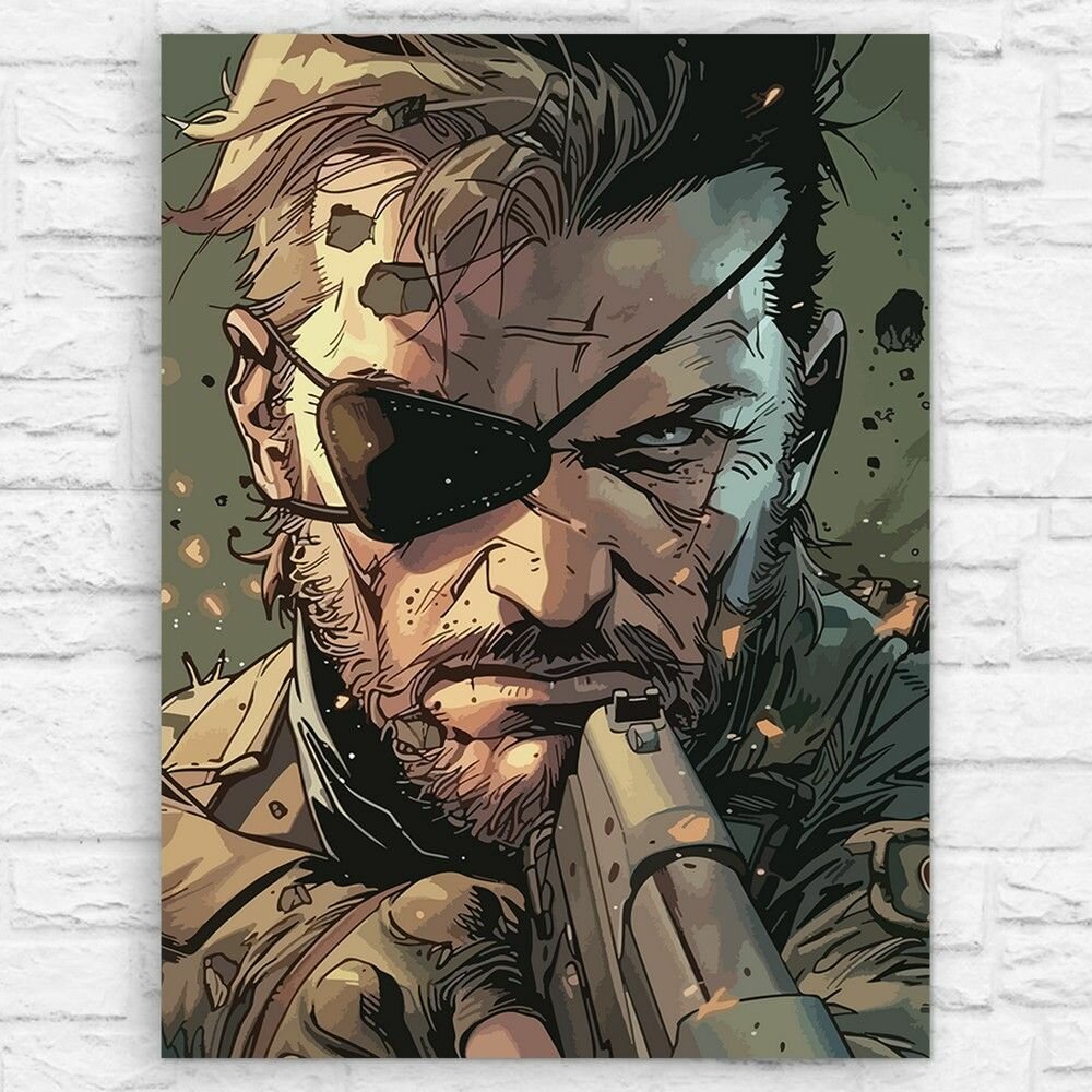 Картина по номерам на холсте игра Metal Gear Solid (Solid Snake, Снейк, PS, PC) - 15164 В 30x40