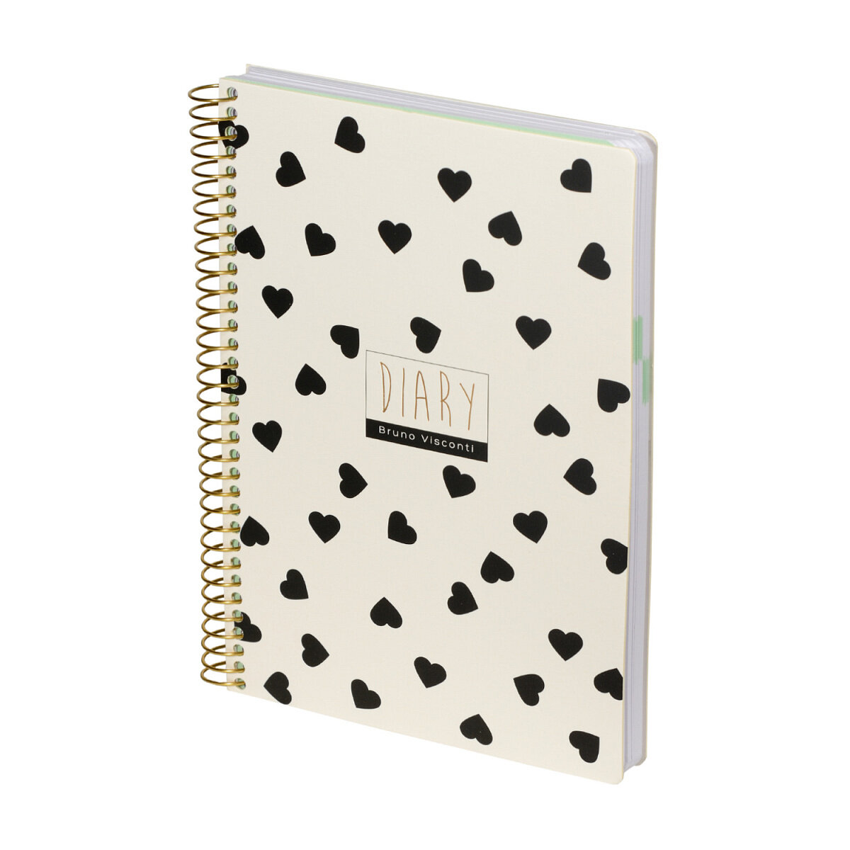 Ежедневник BrunoVisconti недатированный А5 "CUTE DIARY. BLACK&WHITE. СЕРДЕЧКИ" 136 л. Арт. 3-701/08