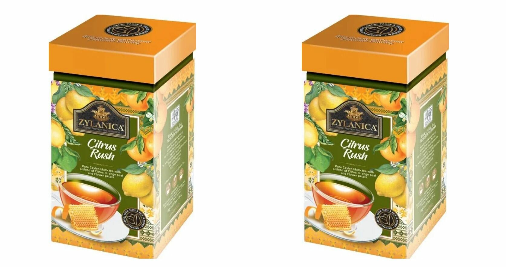 ZYLANICA Чай черный листовой, Ceylon Premium Collection, Citrus Rush, 200 гр, 2 уп