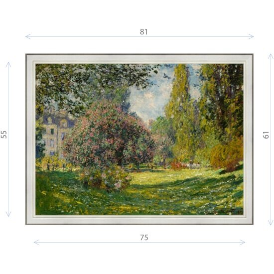 Картина Декор Депо Клода Моне Парк Монсо Матовая бумага в раме без стекла 61х81 см, DDK44721E20W75H55P24
