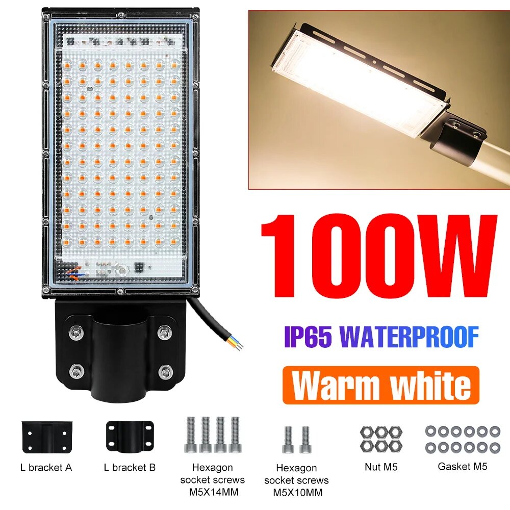 Светодиодный уличный светильник 100W Warm-White IP65