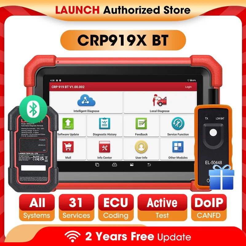 LAUNCH X431 CRP919X BT OBD2 сканер автомобильные диагностические инструменты EU Version