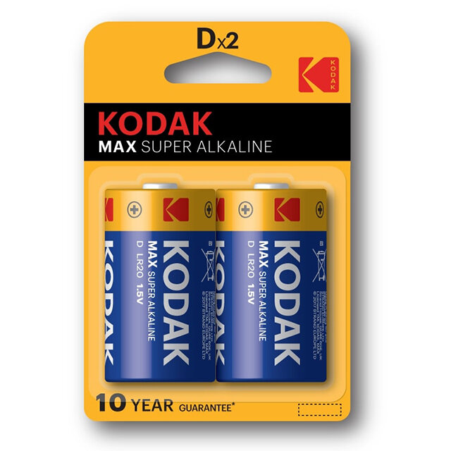 KODAK LR20 D батарейка блистер 2 шт для фонарей и пультов, совместимая с устройствами