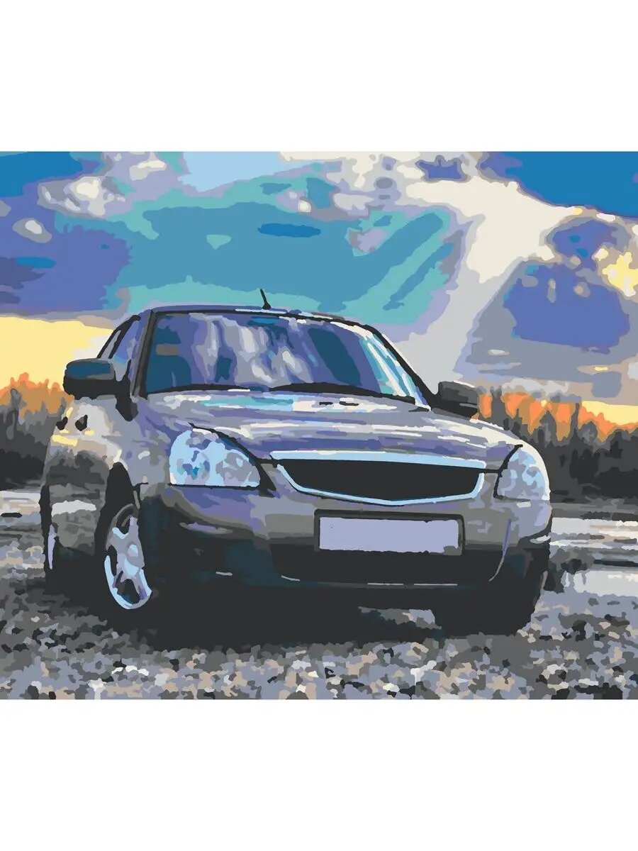 Картина по номерам Лада Приора Калина Ваз 40х50 см