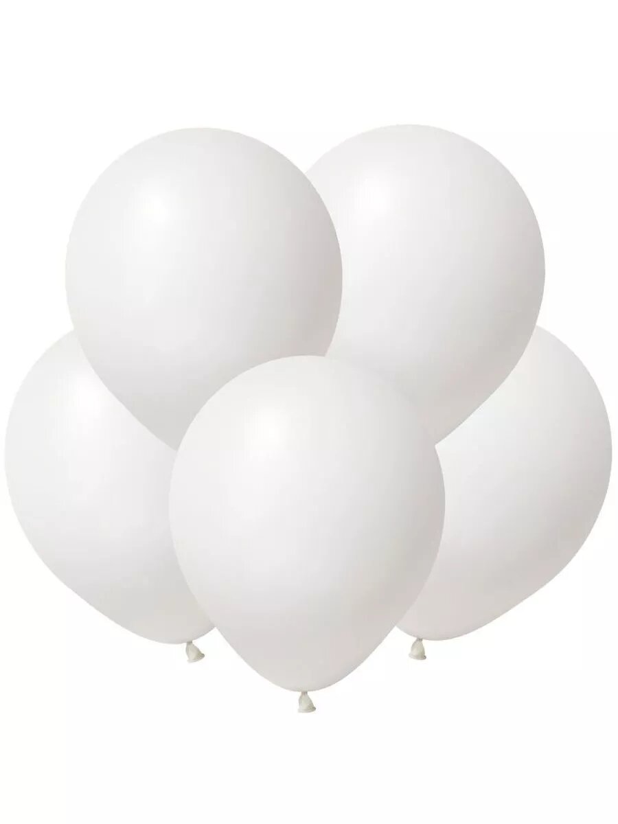 Белый, Пастель / White, латексный шар (5"/12,5 см ) 100 шт. / Веселый праздник