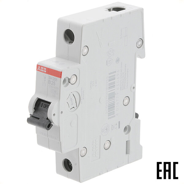 Автоматический выключатель SH201 B25А/1п/ 6,0кА на Din-рейку 2CDS211001R0255 B25 АВВ