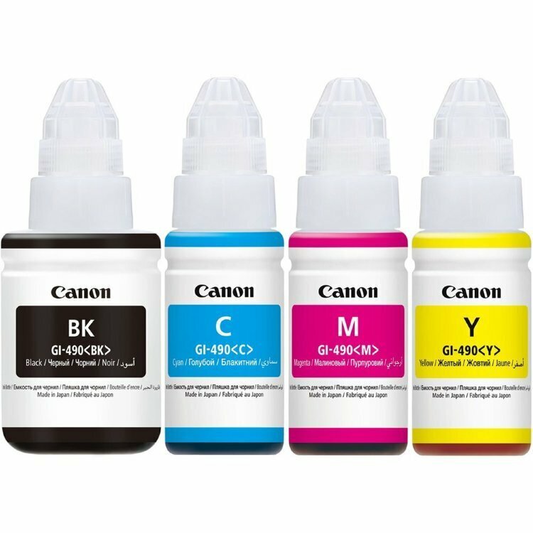 Чернила Canon Pixma GI-490 G1400 G2400 G3400 G4400 3x70гр. 1х140 гр.-0817