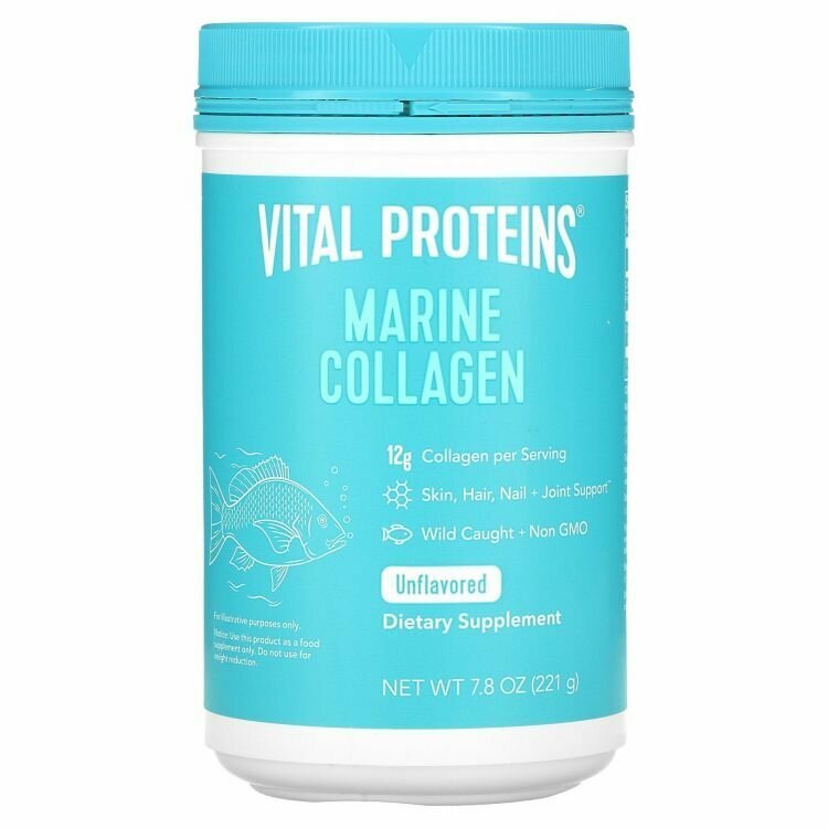 Vital Proteins, Морской коллаген из дикой рыбы, без добавок, 221 г (7,8 унции)