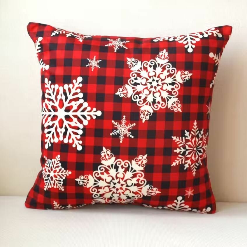 Чехол для подушки Белые Снежинки 40х40 велюр