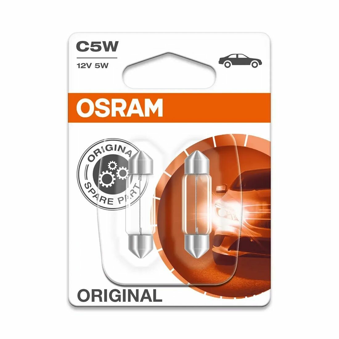 Лампа C5W 12V 5W SV8.5-8 (36мм), Osram Original Line 6418-02B, блистер 2шт.