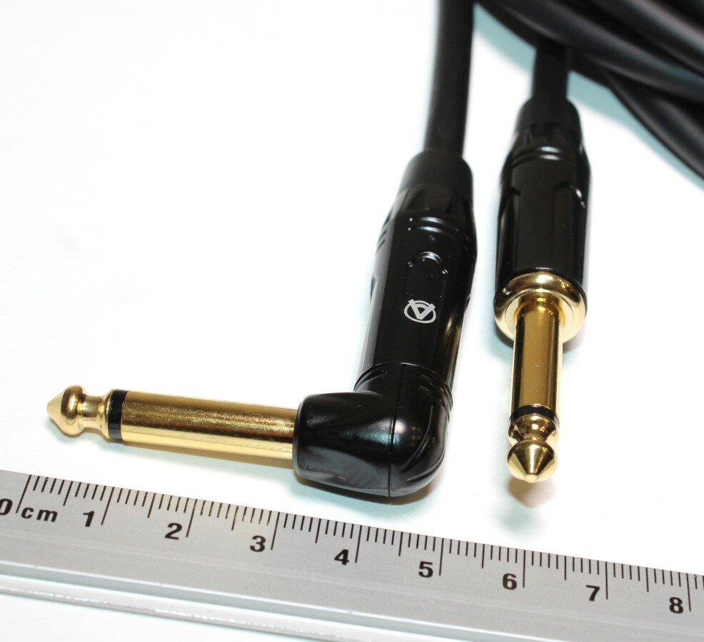 Шнур «Джек 6,3 мм»-«Джек 6,3 мм» моно (угловой) 5,0 м, AuraSonics J63J63R-5, AuraSonics