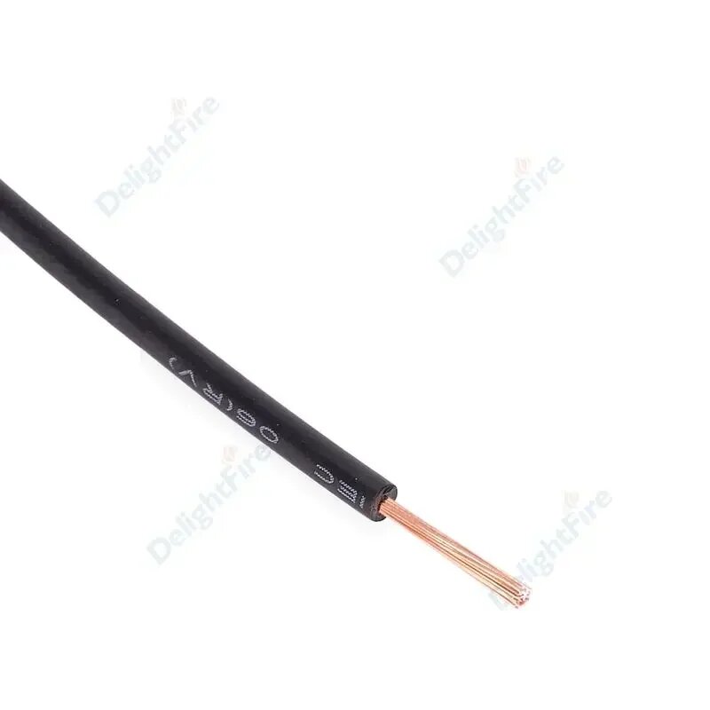 Черный изолированный провод медный 24AWG, 50m