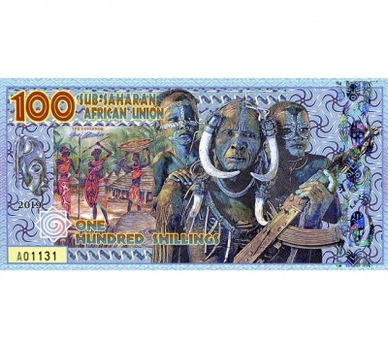 100 шиллингов 2019 Африка, Ангола, сувенирная копия боны, банкноты и купюры редкие коллекционные