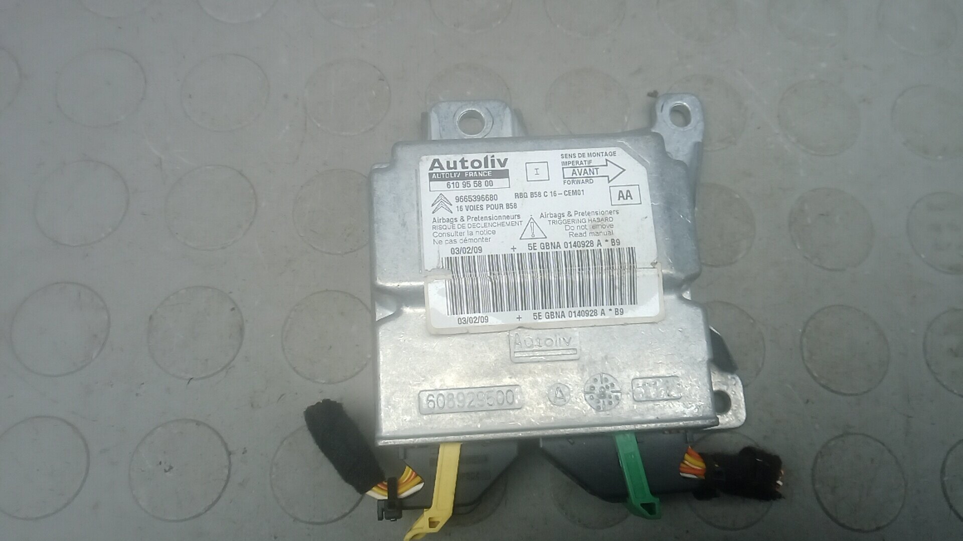 Блок управления airbag CITROEN C4 PICASSO 1, Номер 9665396680