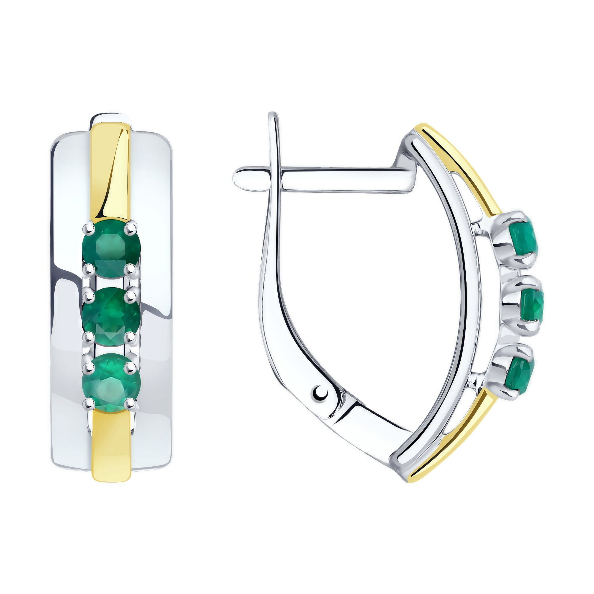 Серьги, серебро, 925 проба, родирование, агат