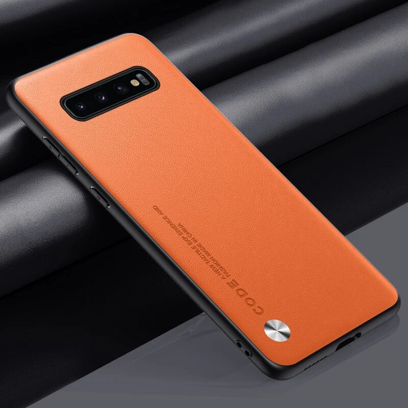 Оранжевый чехол для Samsung Galaxy S10 5G из искусственной кожи