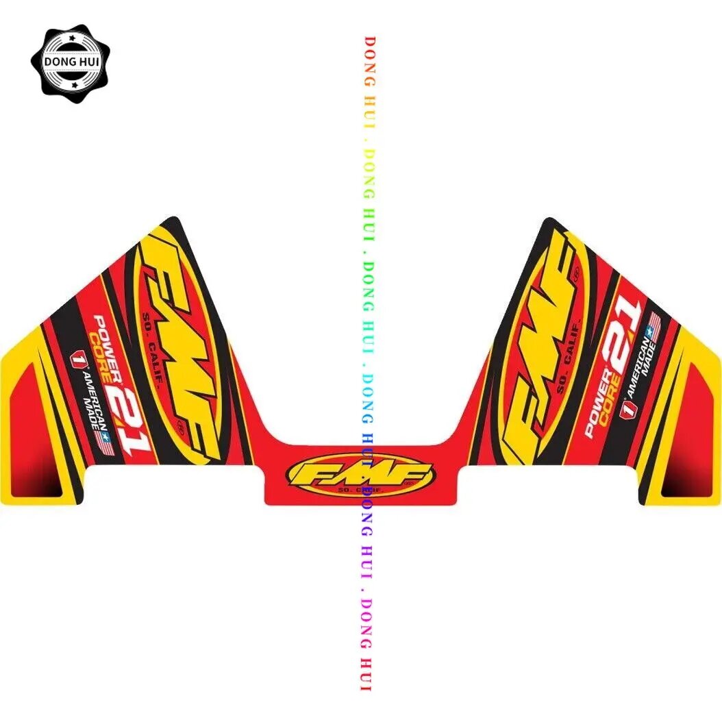 Наклейки FMF на выхлопную трубу мотоцикла, модифицированные наклейки на выхлопную трубу для езды по бездорожью и горному мотоциклу, водонепроницаемые и устойчивые к царапинам D, Longest edge 15CM