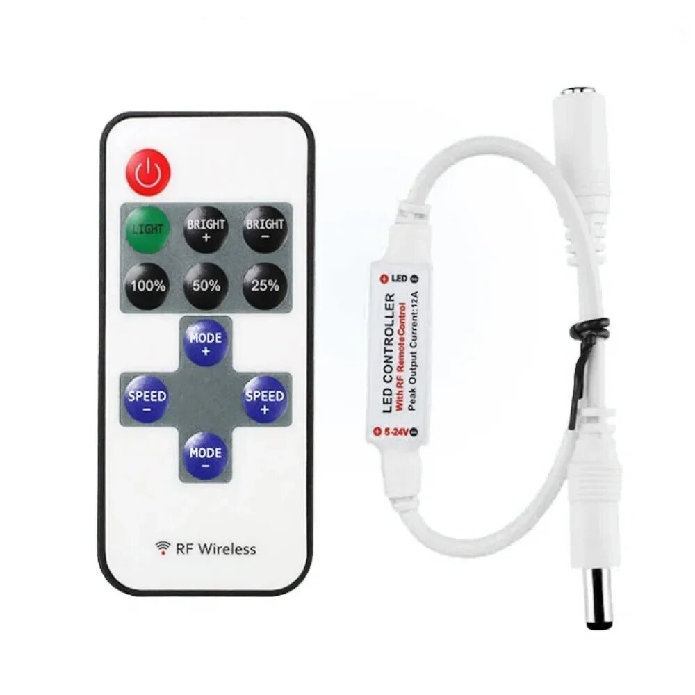 RGB-контроллер SZRZGT 9/11 клавиш для неоновых трубок и светодиодных лент Белый, 11key DC white