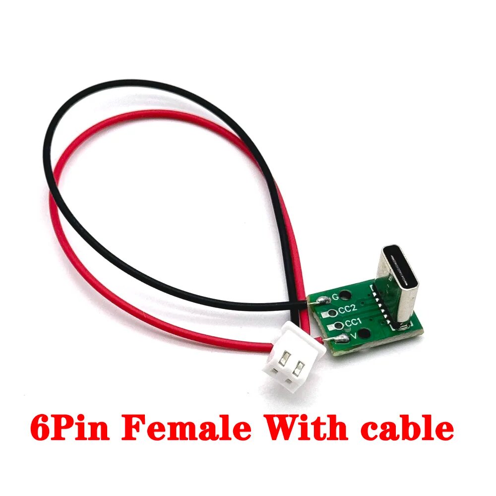 Тестовая плата USB Type C 6Pin LAJQTAO 3pcs, 6P Female With cable