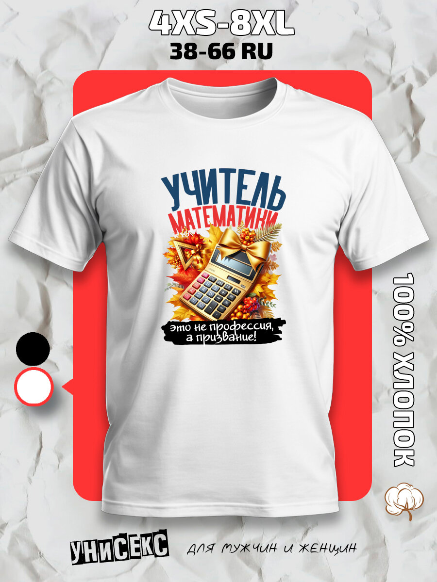 Футболка с принтом учитель математики