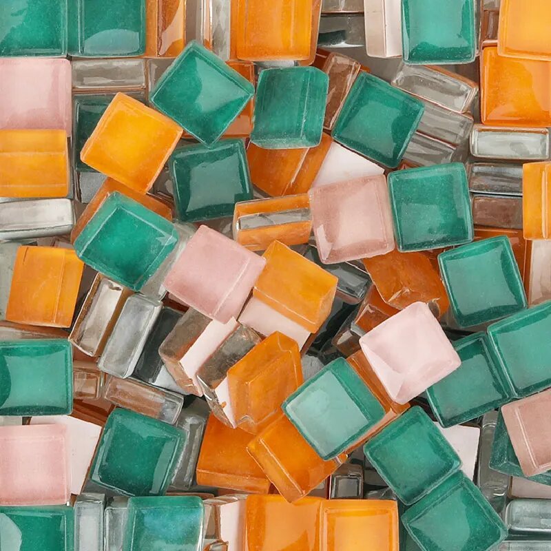 100 г Смешанные мозаики разных цветов квадратные блестящие стеклянные мозаичные плитки для рукоделия поставки синие фиолетовые зеленые arte