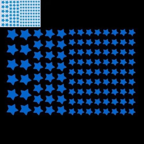 Светящиеся звезды наклейки NICELET 108 шт Синий, LM