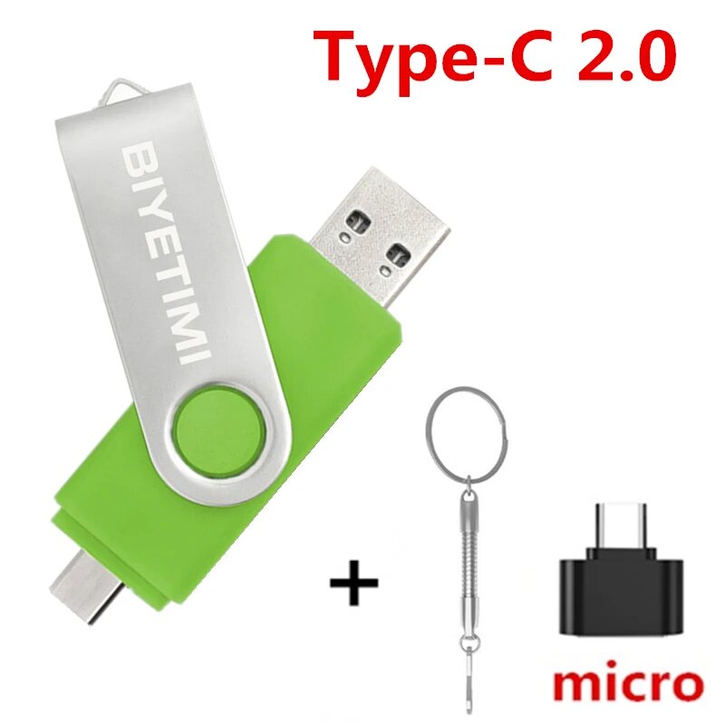 Biyetimi BT-TYPE-C 0852 USB флешка 128 ГБ 128 ГБ, green