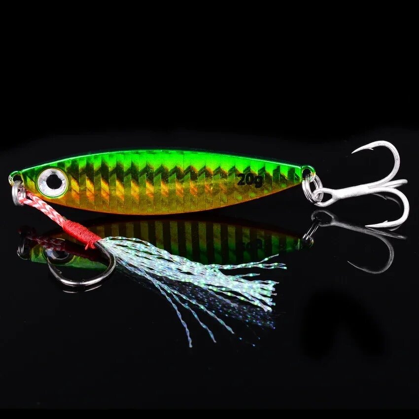 Shore Cast Metal Jig Spoon 7г 10г 15г 20г 30г 30g, E 2 hooks