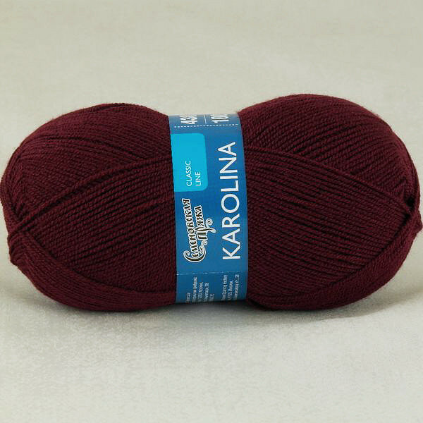 Пряжа Семеновская каролина 13416 бордо (5 мотков)
