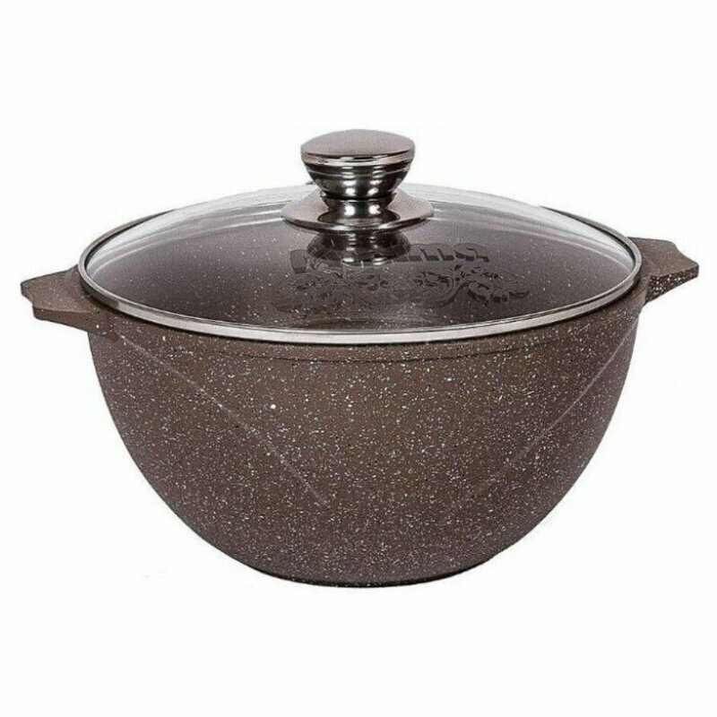 Казан л/алюм 4л, гранит, мечта со стеклянной крышкой (54806), 1488304