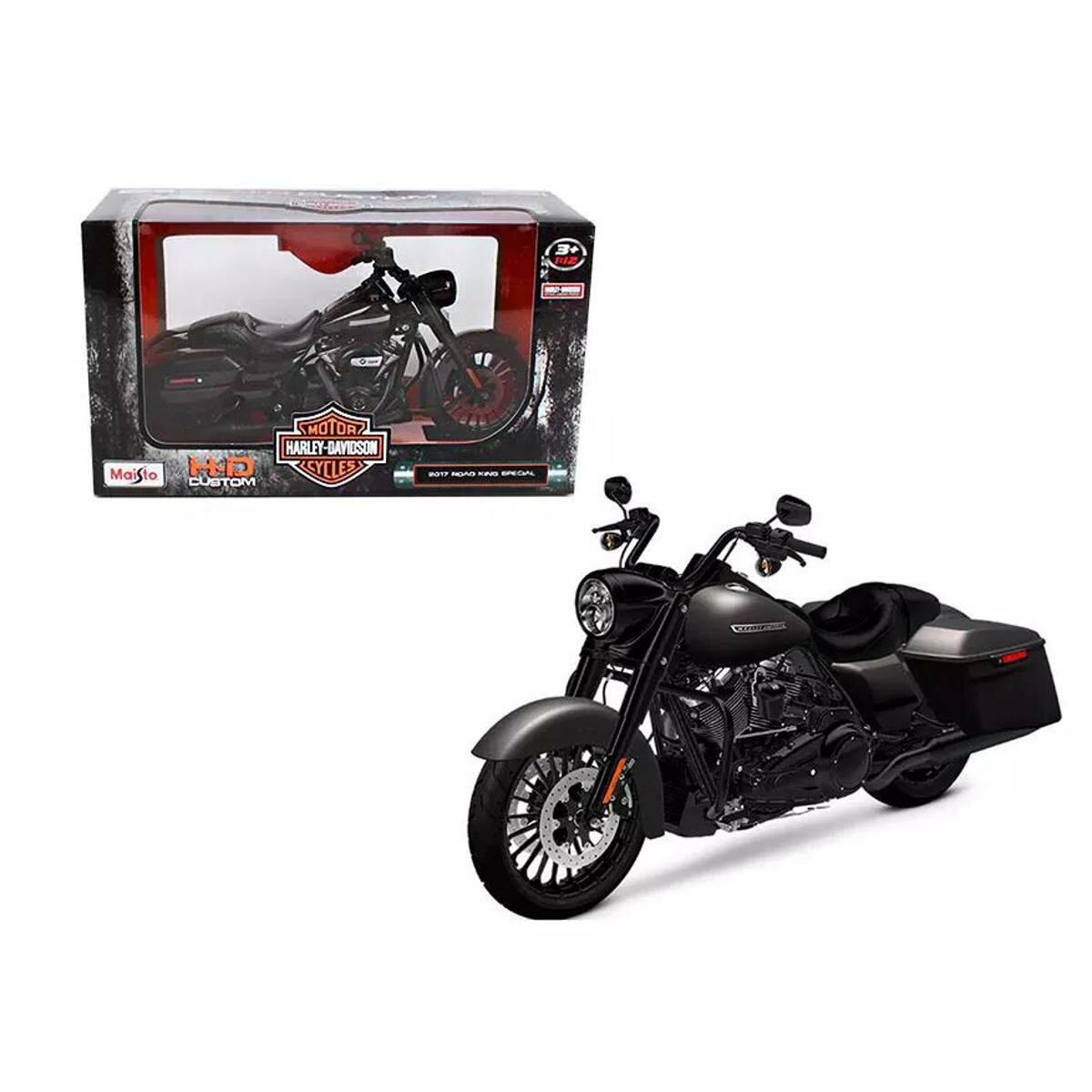 2017 Harley Davidson King Road Special Black Motorcycle Модель 1/12 от Maisto