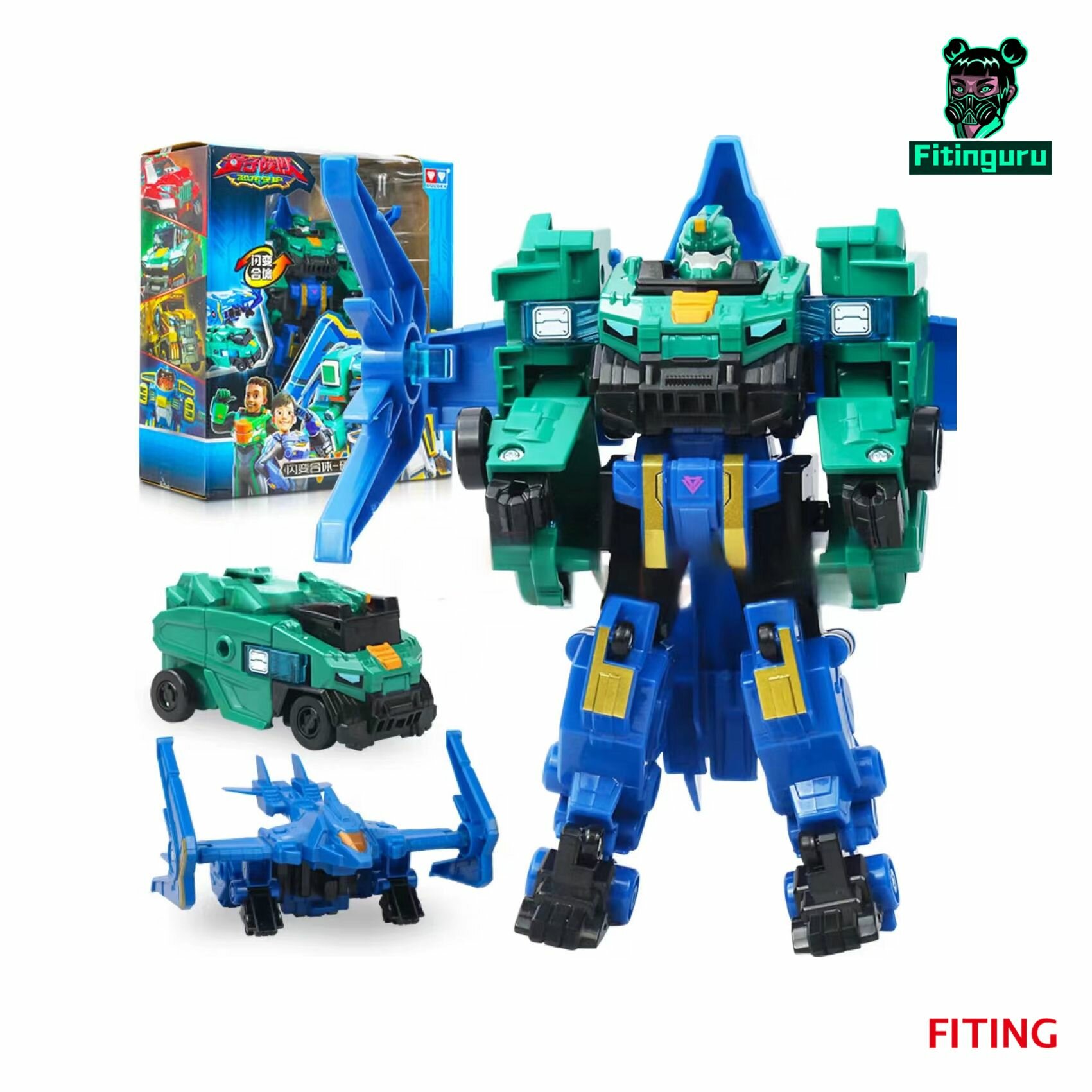 Игрушка Fitinguru "Стего Бласт", трансформер, 4 формы трансформации, пластик