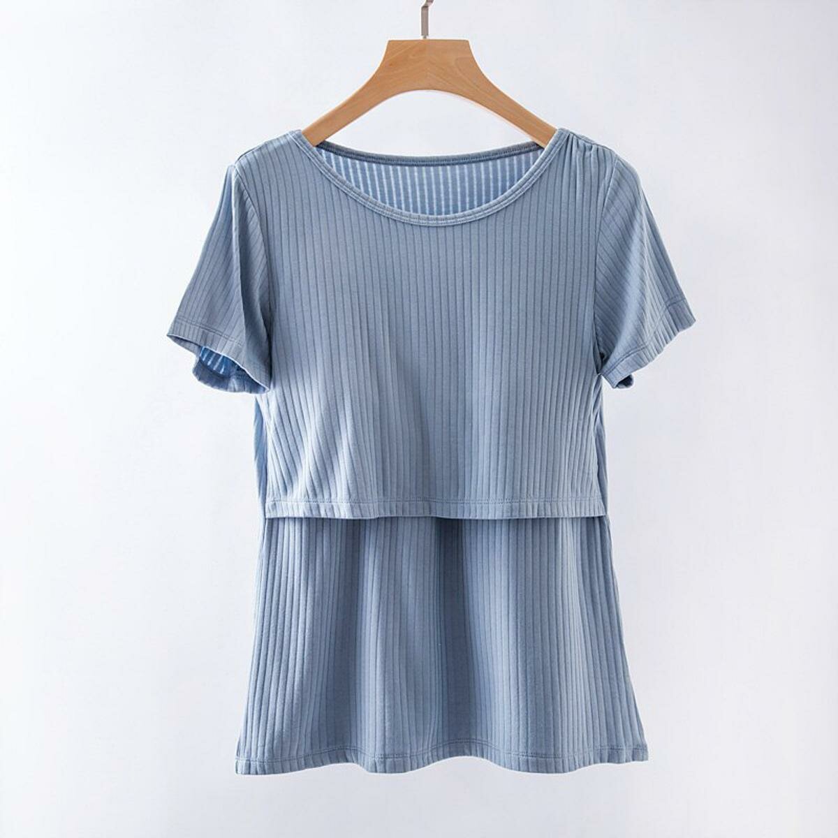 Женская домашняя одежда, топ для кормящих мам, футболка с коротким рукавом, модал, хлопок, туника для беременных женщин 6099