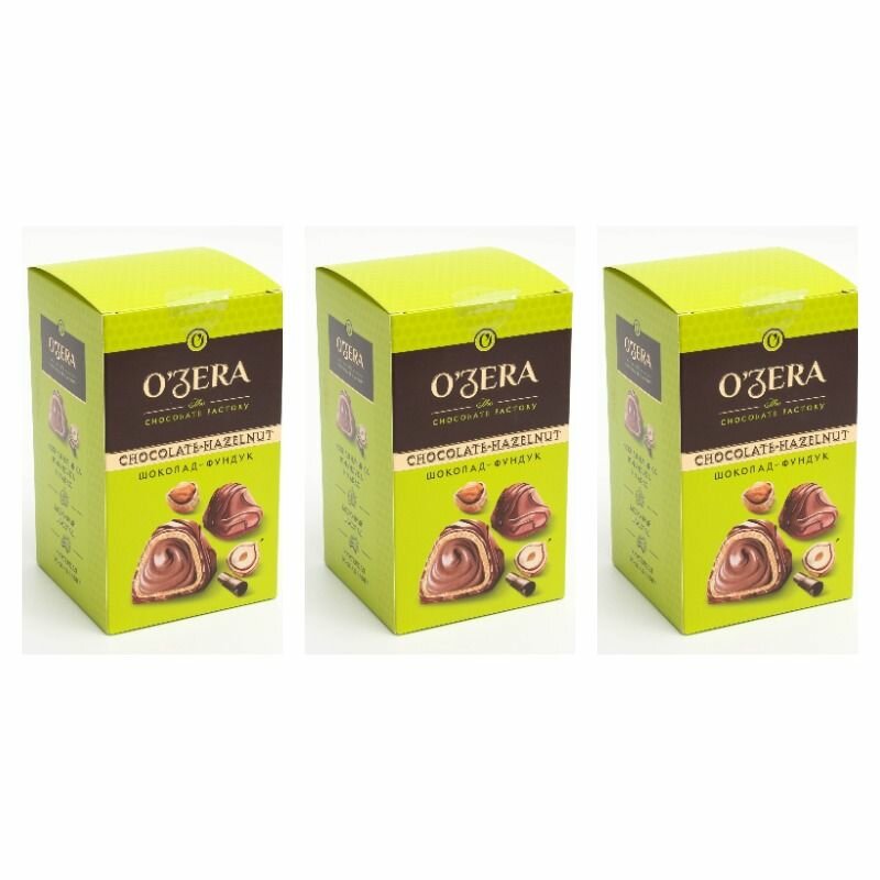 O'Zera Конфеты вафельные, с шоколадно-ореховой начинкой в молочном шоколаде, 150 гр, 3 уп.