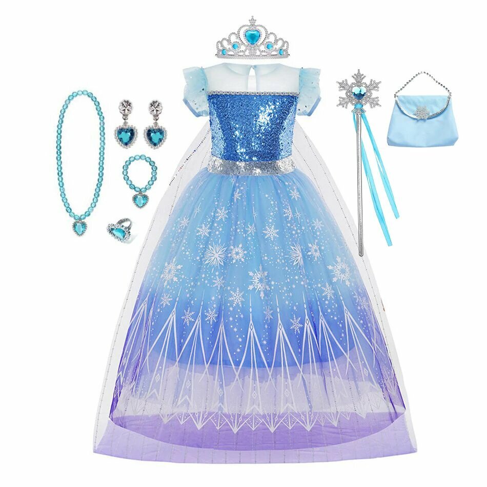 Платье принцессы Золушки DreamParty 2T (tag 100 ), Синий, J2