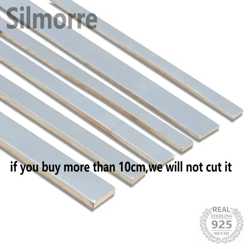 Серебряный слиток 10 см S925/S9999 для ювелирного дела S925 hard, 1X3(thick width)MM