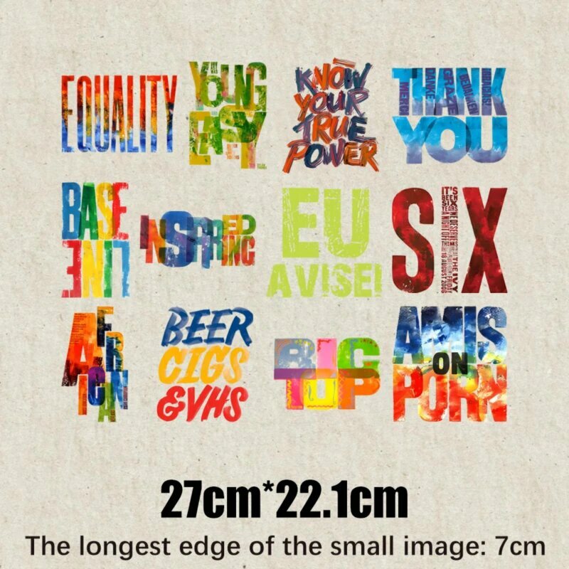 22 см цветные художественные английские буквы модные DTMF одежда патчи гладильные наклейки DIY футболка сумка пальто декоративные наклейки