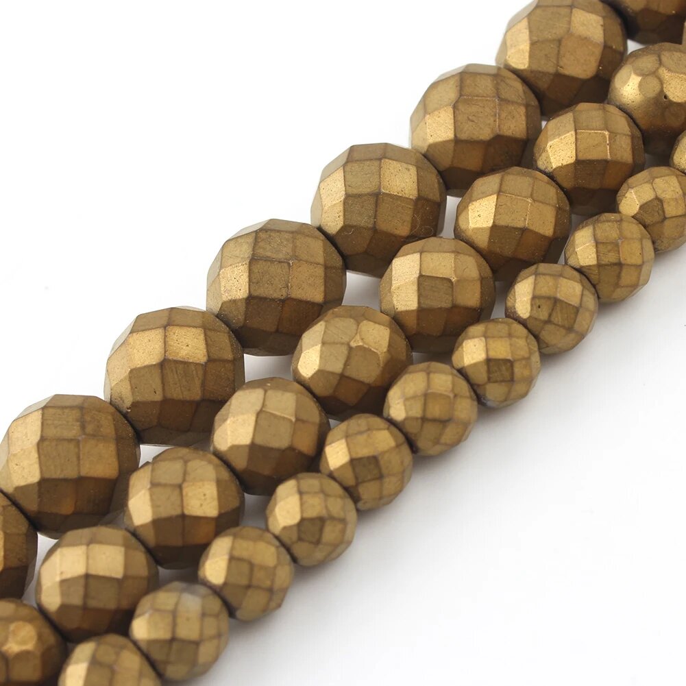 Натуральные камни, родиевое розовое золото, гематит, круглые свободные минеральные бусины для браслета, изготовление ювелирных изделий своими руками, 15 дюймов, 2/3/4/6/8/10 мм