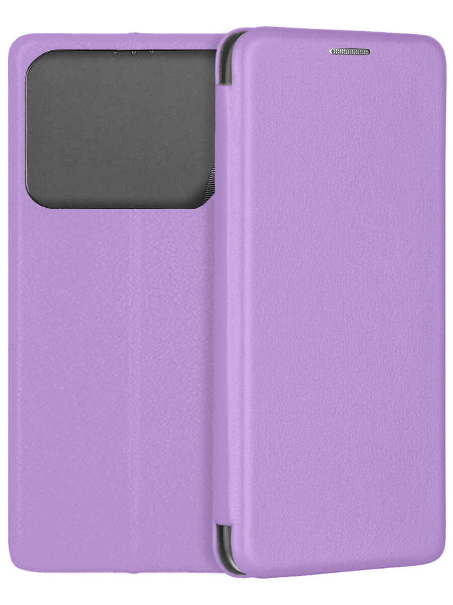 Чехол-книжка для TECNO POVA 6 Neo фиолетовый / подставка, отделение для карт