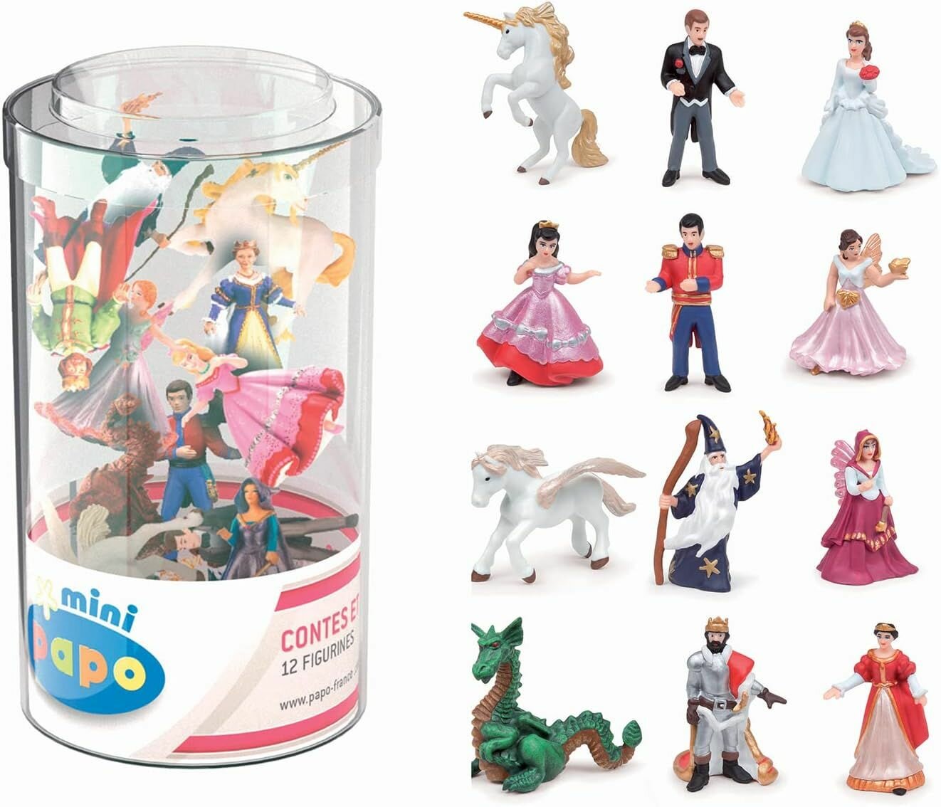Фигурка Papo Mini - Набор фигурок в тубе - Зачарованный мир 12шт. - Папо 33012