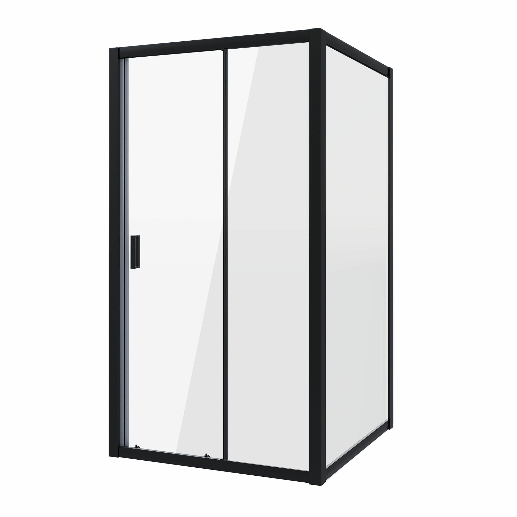 Душевое ограждение Niagara Nova NG-82-9AB-A80B (90х80х195) прямоугольник, черный, дверь раздвижная, стекло прозрачное,2 места