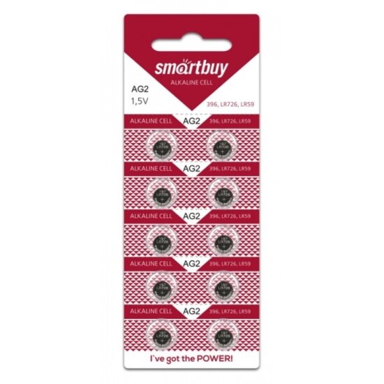 SmartBuy Alkaline Cell AG2 (LR59/ LR726/ G2/ 196/ V396/ SR726W) бл 10