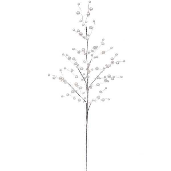 Ветка декоративная Серпантин "Блеск" 80 см, цвет Серебро, пластик