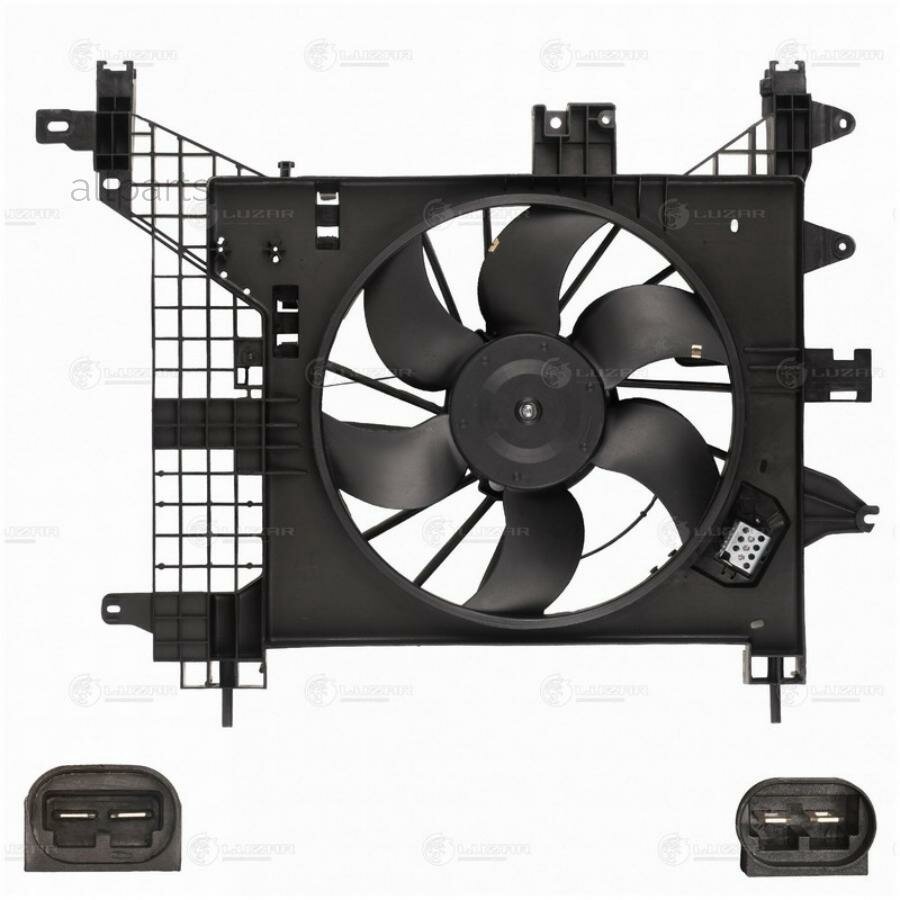 LUZAR LFK-0951 Э/вентилятор охл. для а/м Renault Duster (10-) A/C (с кожухом и резист.) (LFK 0951)