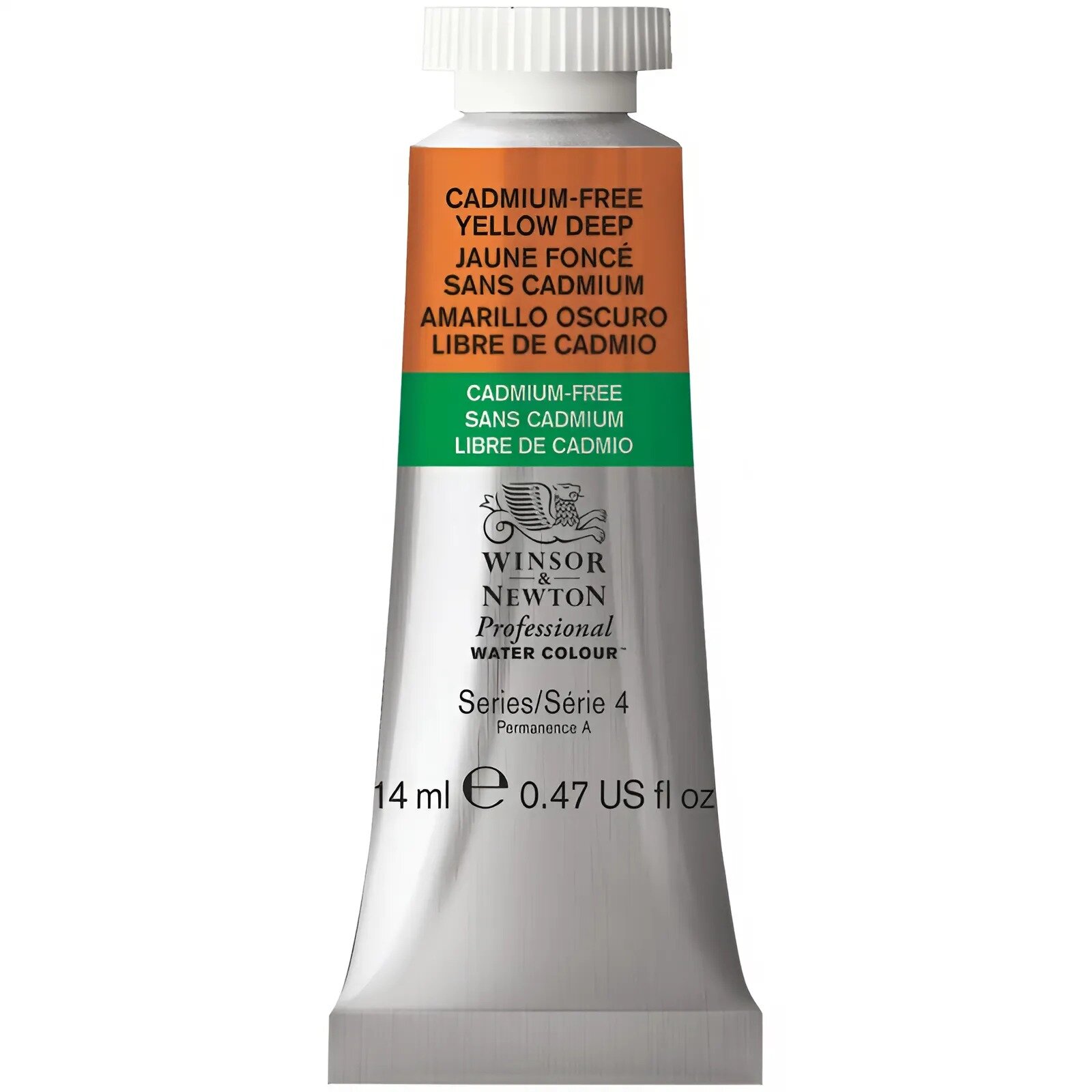 Акварель художественная Winsor&Newton "Professional", 14 мл, туба, желтый темный бескадмиевый