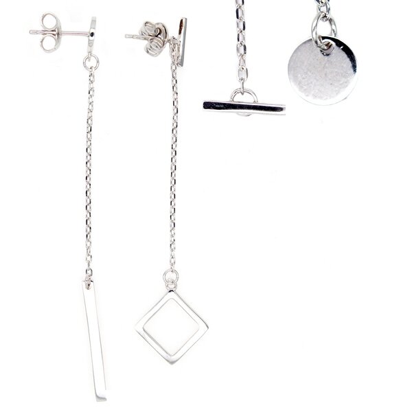 Серьги пусеты, серебро, 925 проба, родирование