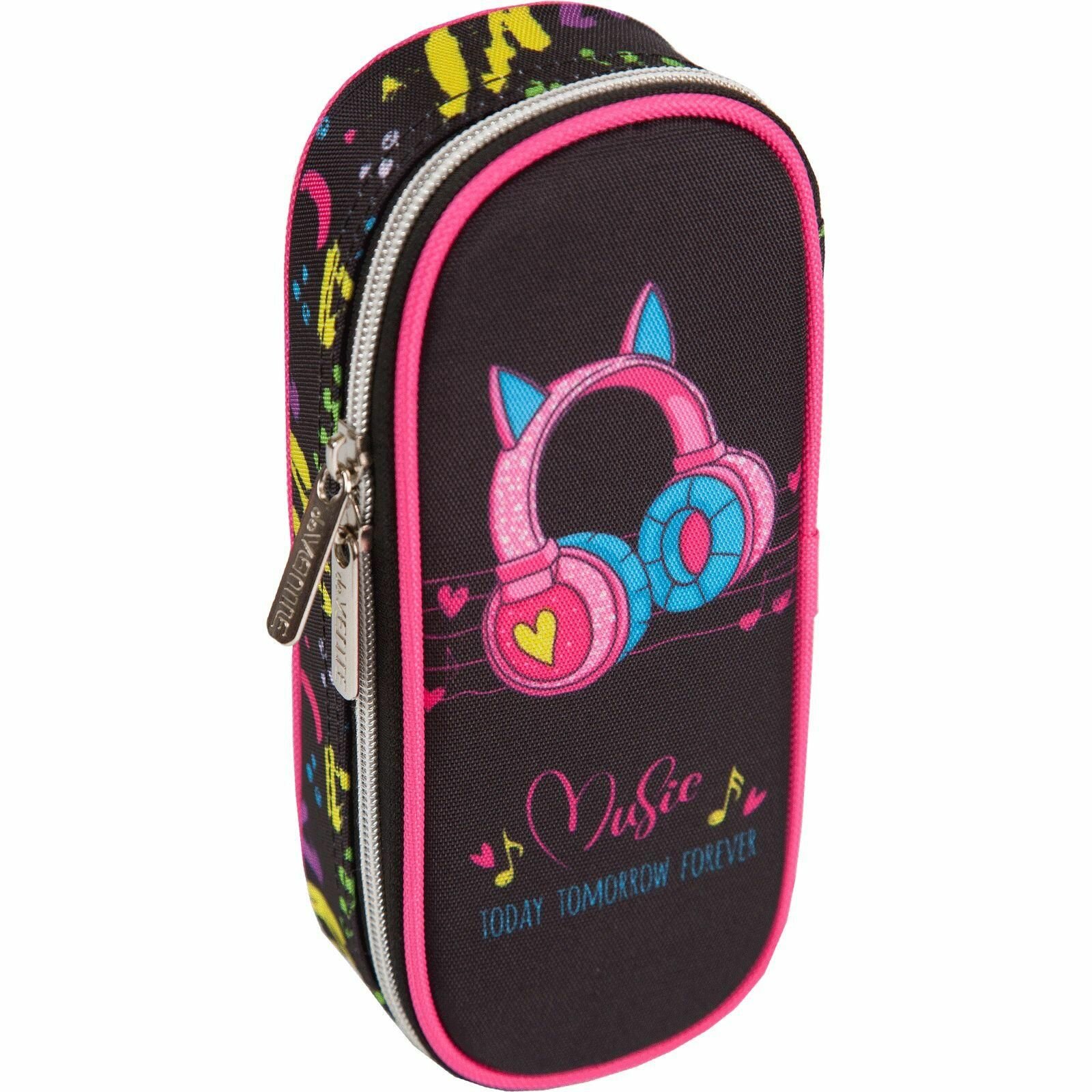 Пенал deVENTE мягкий 1 отделение 21х8х5 см, овальный, на молнии (7023333)