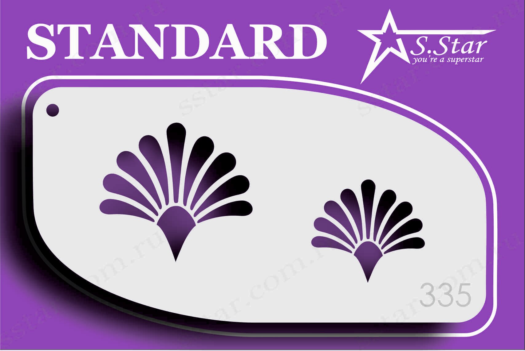 Трафарет SStar STANDART №335, гипоаллергенный матовый пластик, 12.5х6.5 см