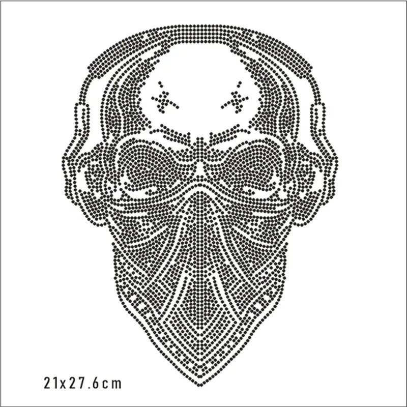 Стразы "Череп", DMC, индивидуальное изготовление Серый, Античная медь